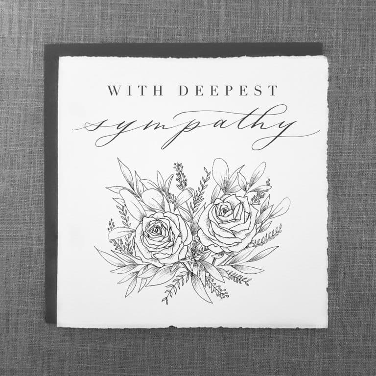 greeting card – with deepest sympathy – courtney rose design