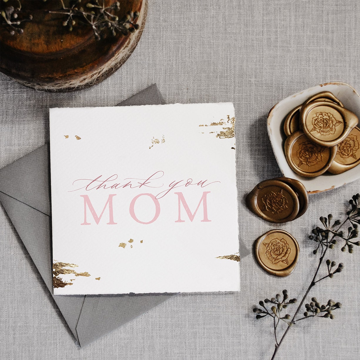 greeting card - thank you mom - courtney rose design