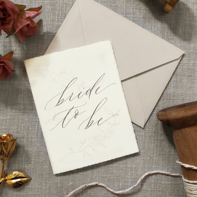 enclosure greeting card – bride to be – courtney rose design