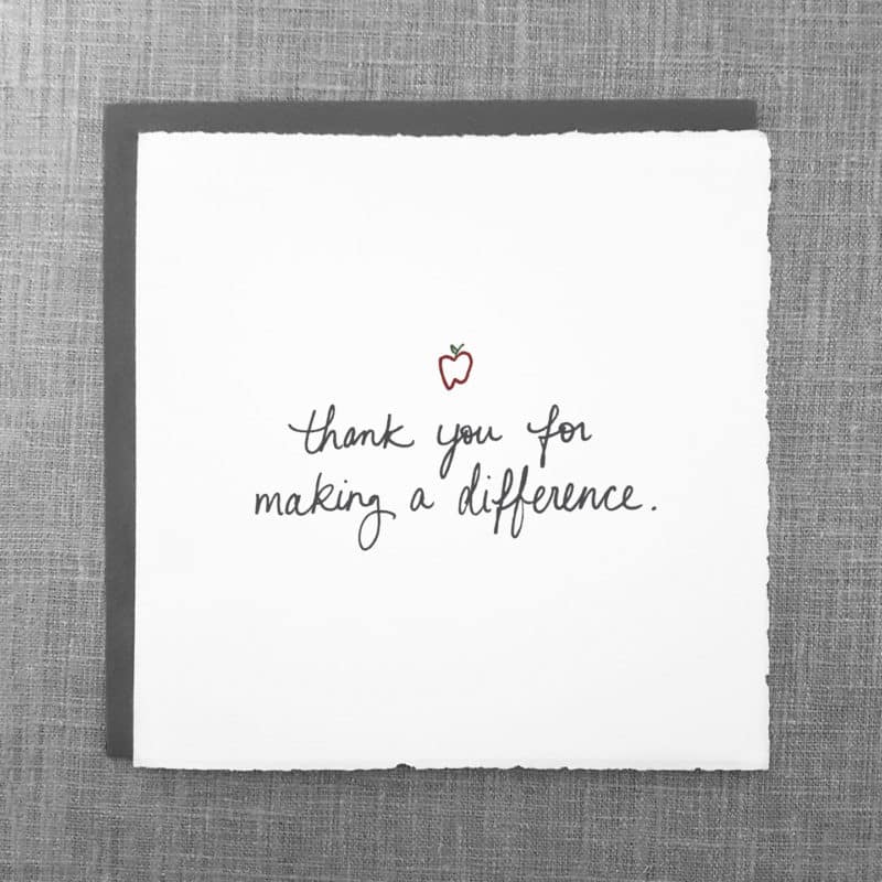 greeting card – thank you for making a difference – courtney rose design